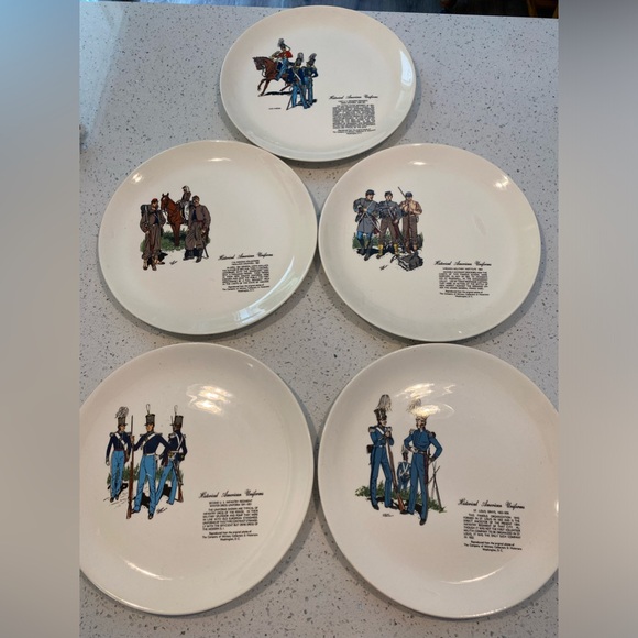 Other | Vintage Historical American Uniform Plates Set Of 5 | Poshmark